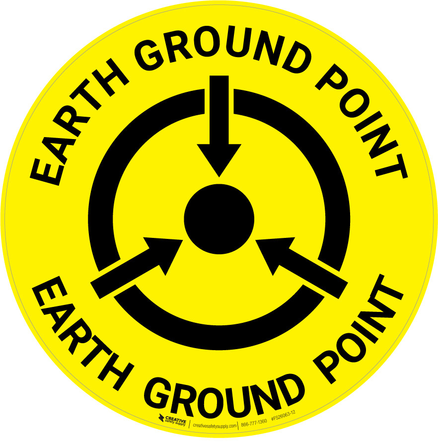 Earth Ground Point - Floor Sign
