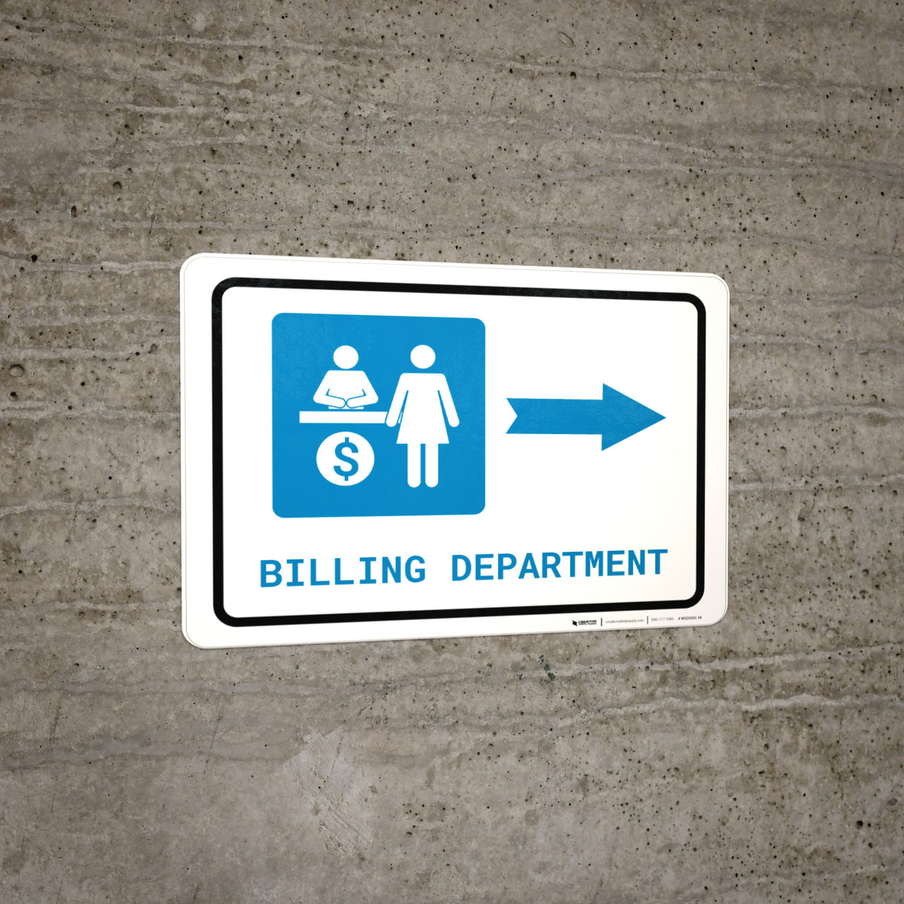 Billing Department Right Arrow with Icon Landscape - Wall Sign