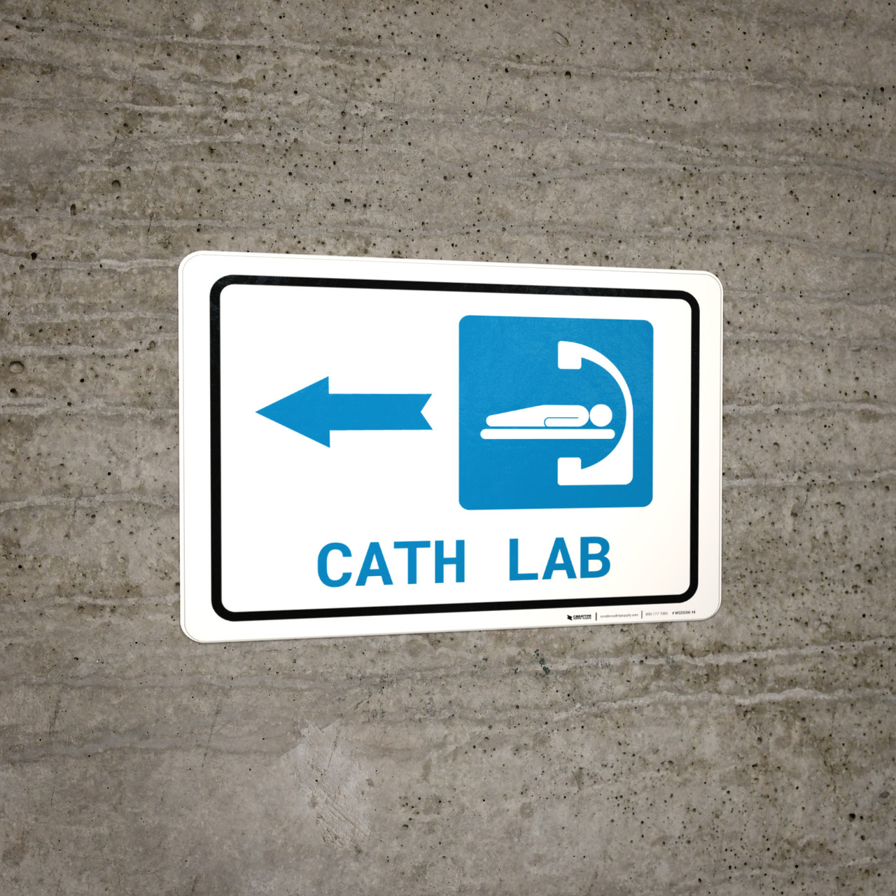 Cath Lab Left Arrow with Icon Landscape - Wall Sign