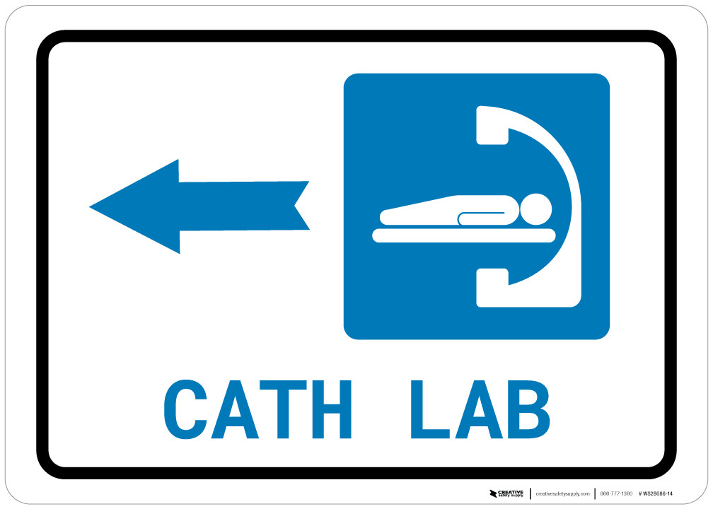 Cath Lab Left Arrow with Icon Landscape - Wall Sign