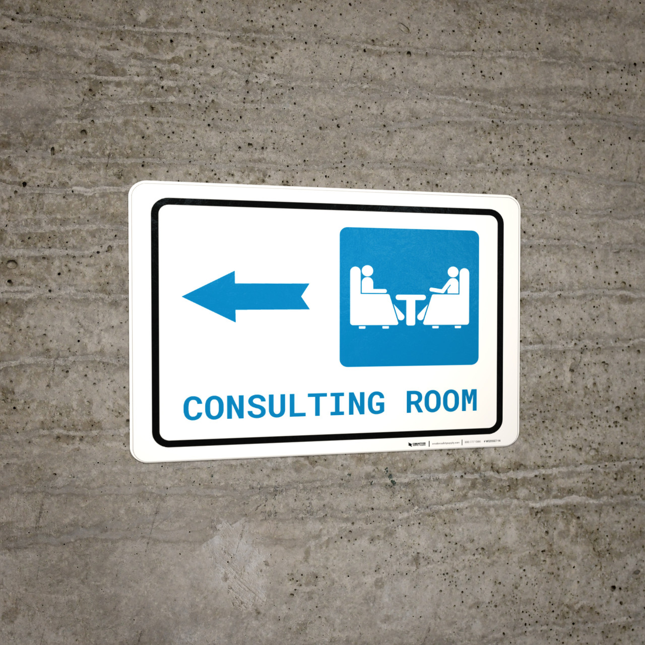 Consulting Room Left Arrow with Icon Landscape - Wall Sign