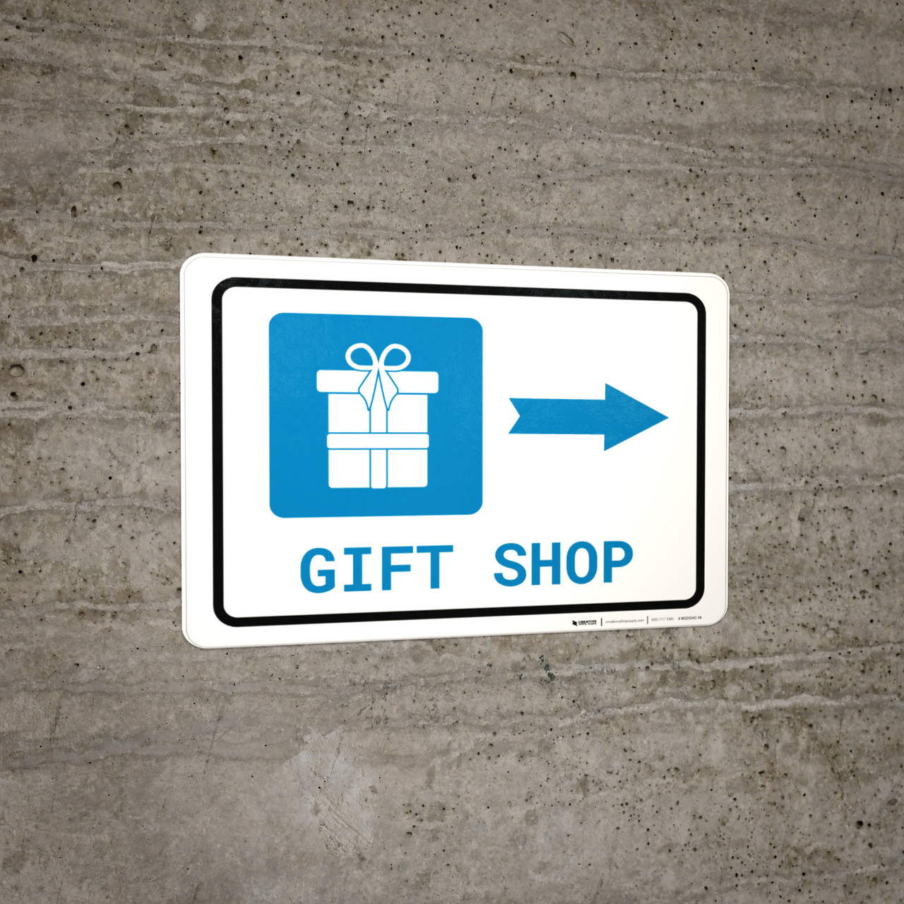 Gift Shop Right Arrow with Icon Landscape - Wall Sign