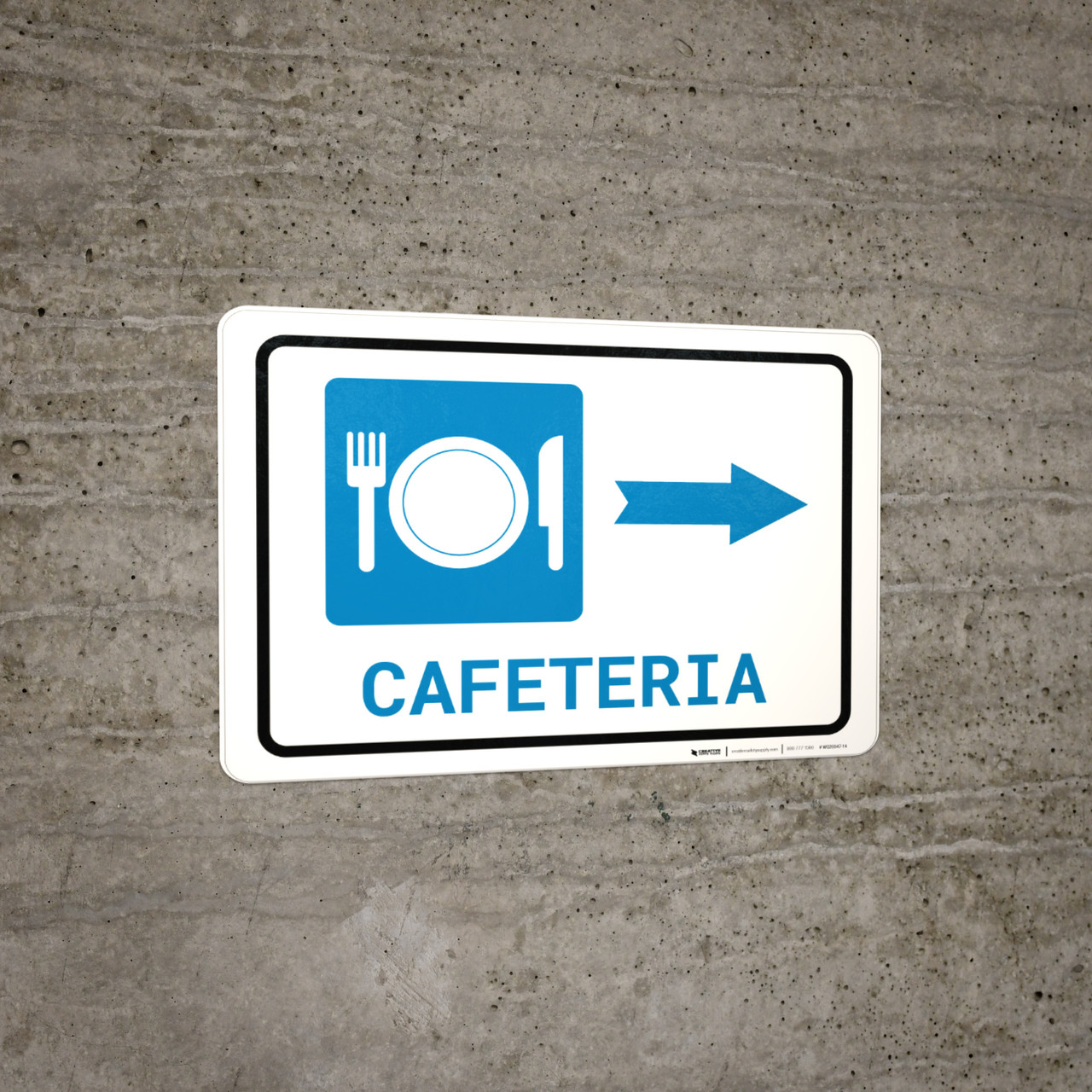 Cafeteria (with Symbol) Right Arrow Landscape - Wall Sign