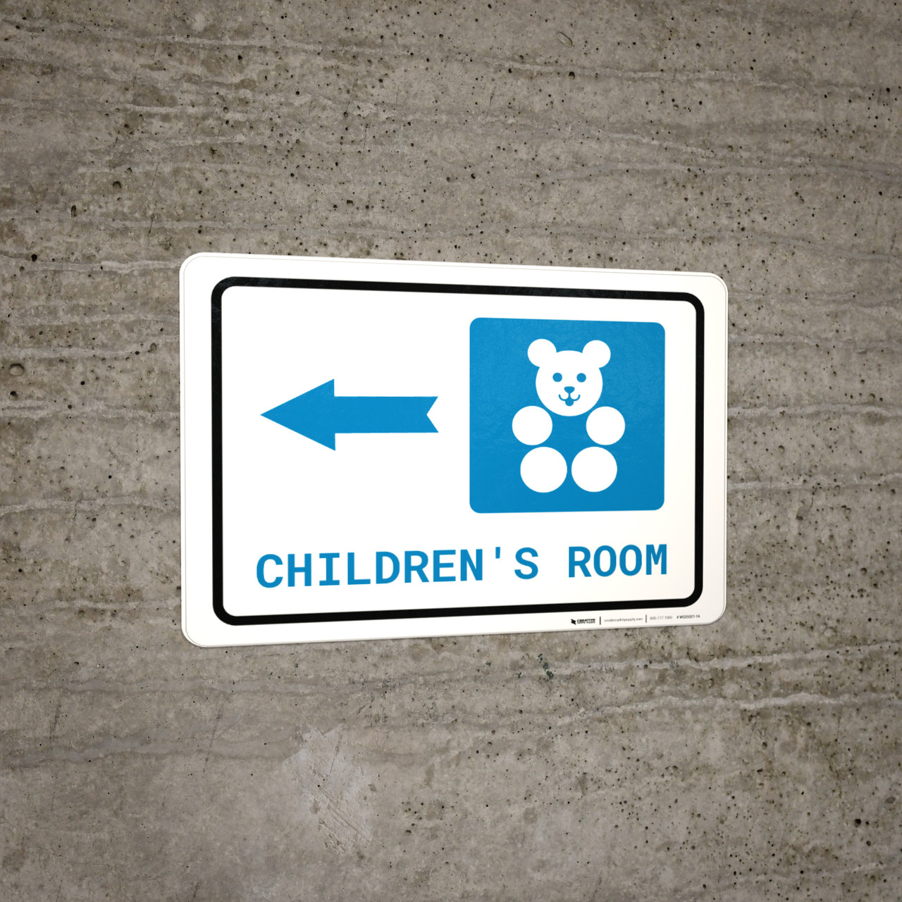 Children's Room Left Arrow with Icon Landscape - Wall Sign