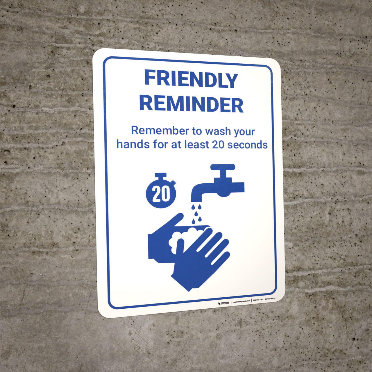 Friendly Reminder Hand Wash Method - Wall Sign