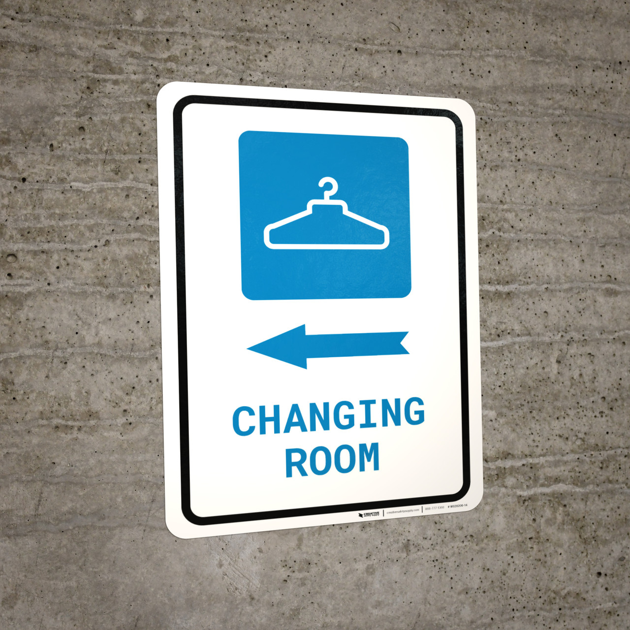 Changing Room Left Arrow with Icon Portrait - Wall Sign | Creative ...