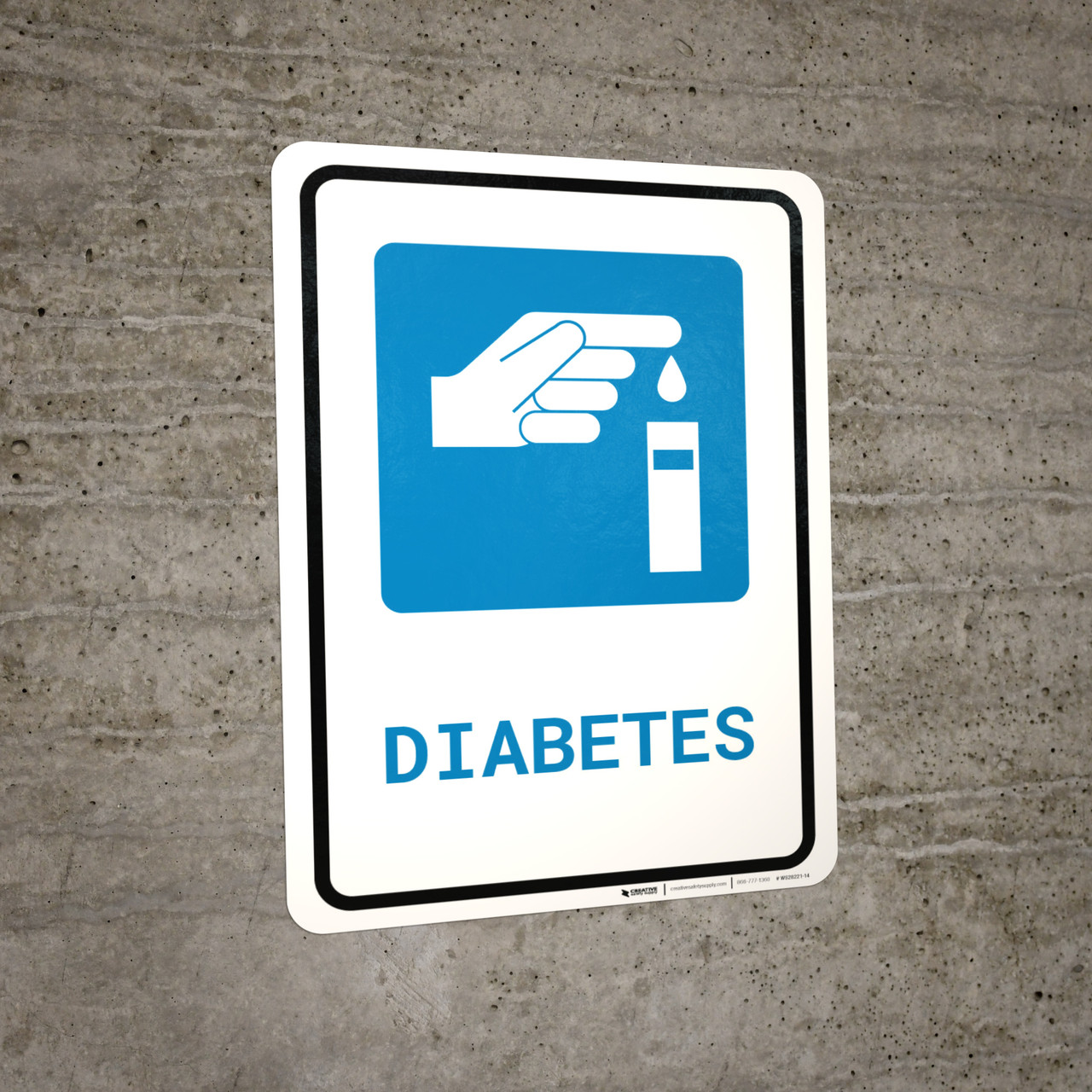 Diabetes with Icon Portrait - Wall Sign