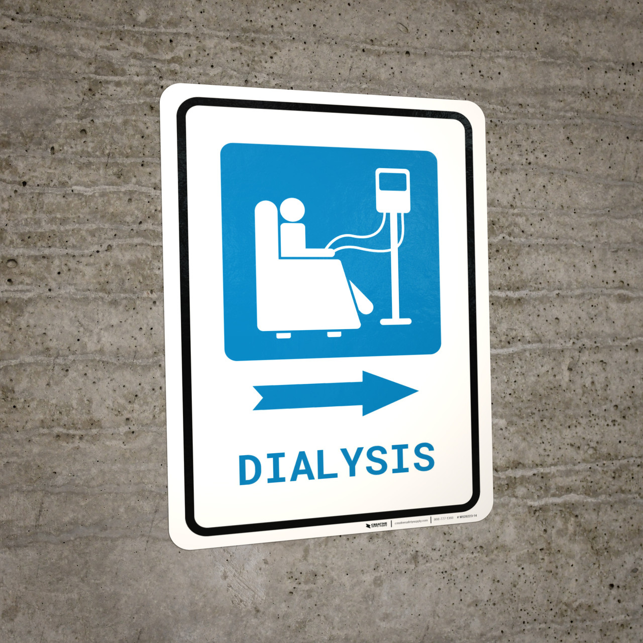 Dialysis Right Arrow with Icon Portrait - Wall Sign