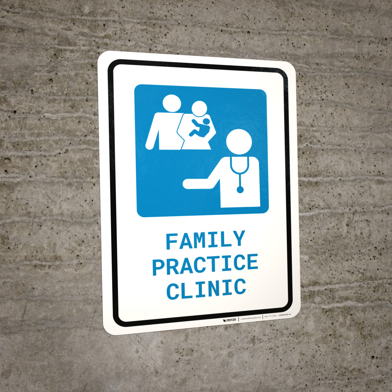 Family Practice Clinic with Icon Portrait - Wall Sign