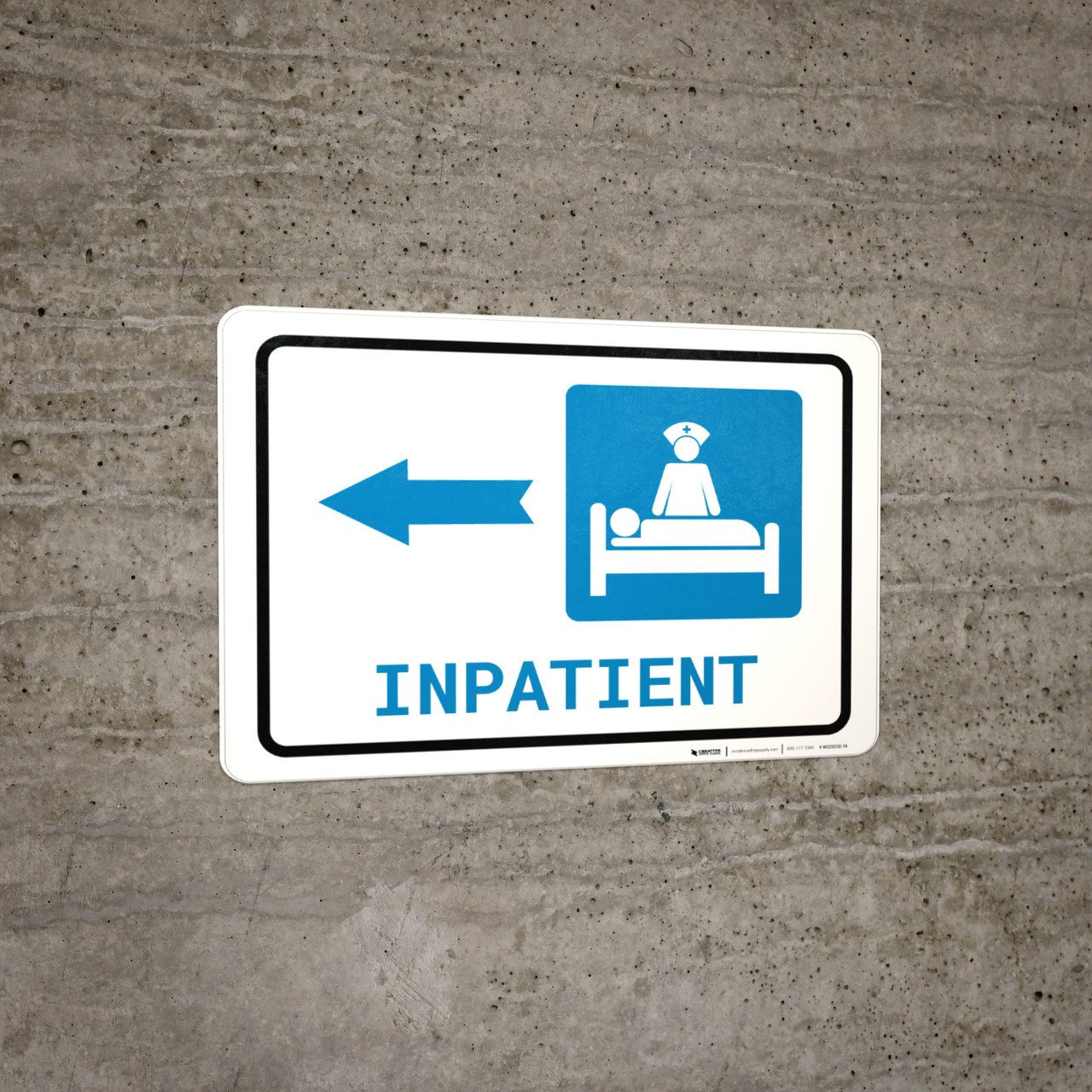 Inpatient Left Arrow with Icon Landscape - Wall Sign