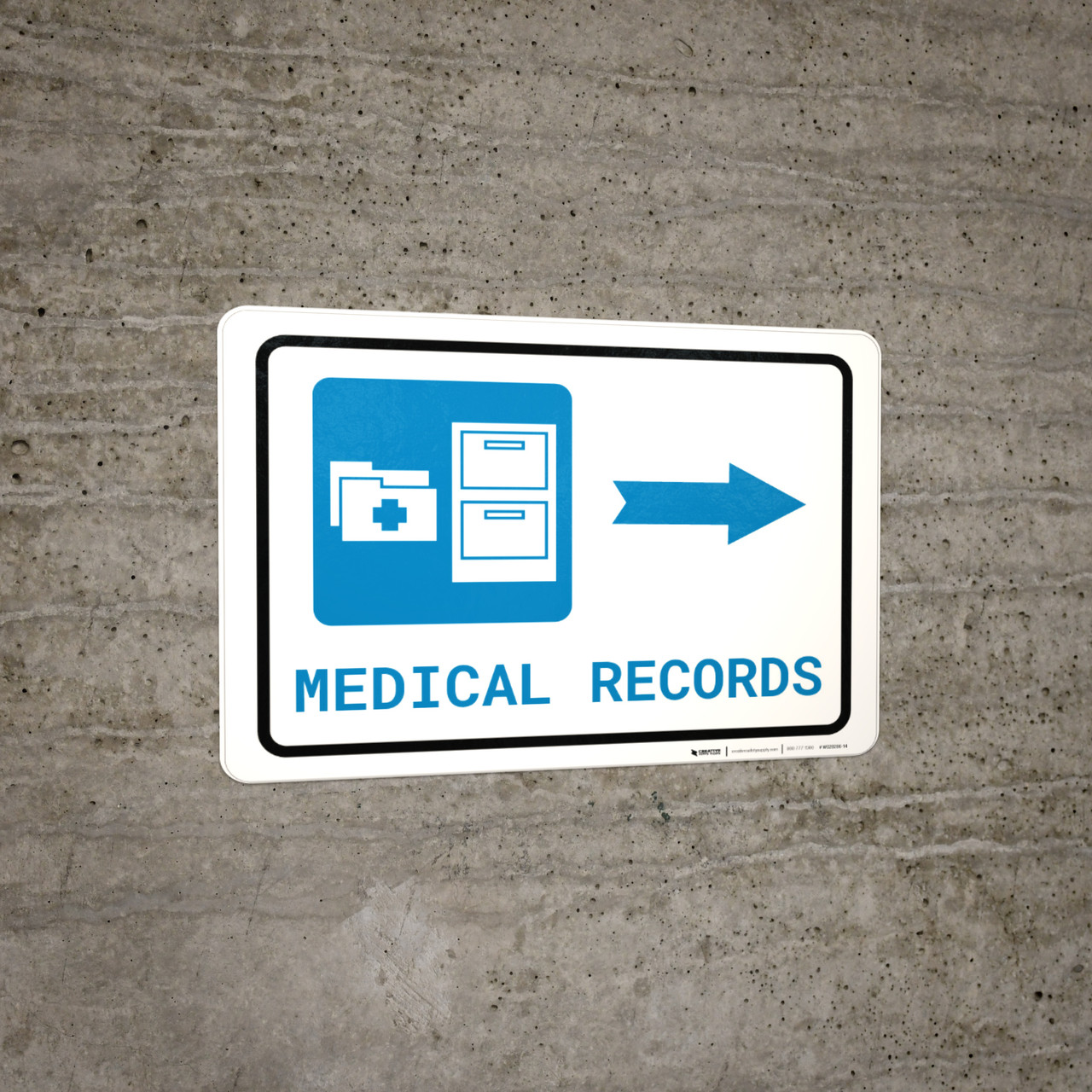 Medical Records Right Arrow with Icon Landscape - Wall Sign | Creative ...