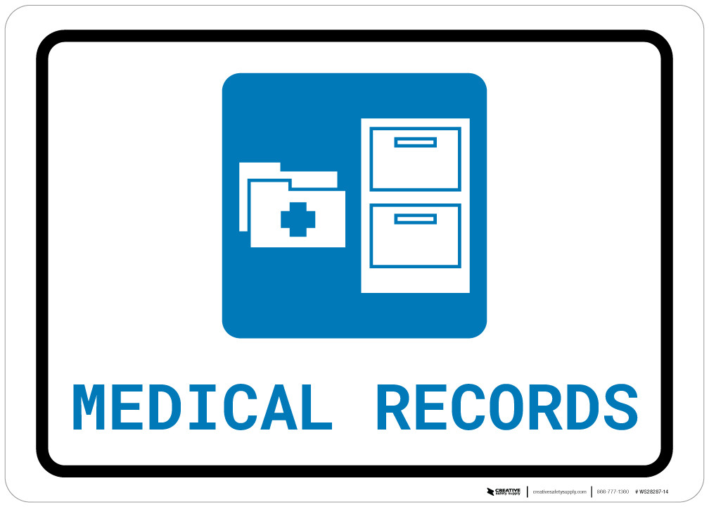 Medical Records with Icon Landscape - Wall Sign