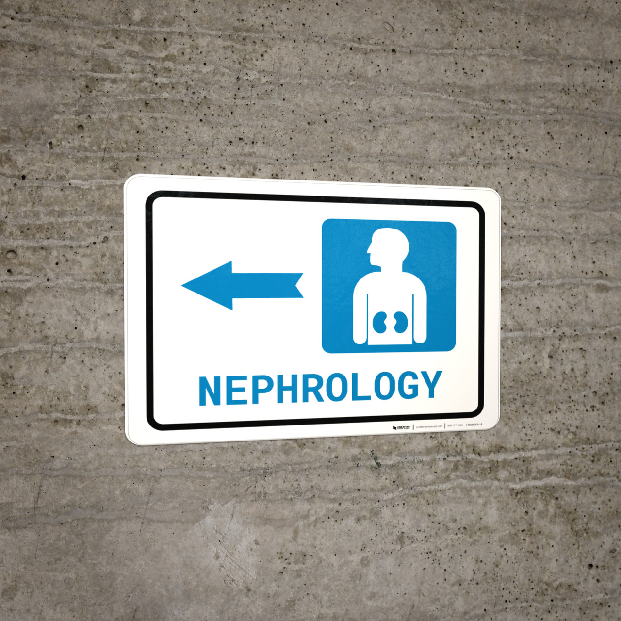 Nephrology Left Arrow with Icon Landscape - Wall Sign