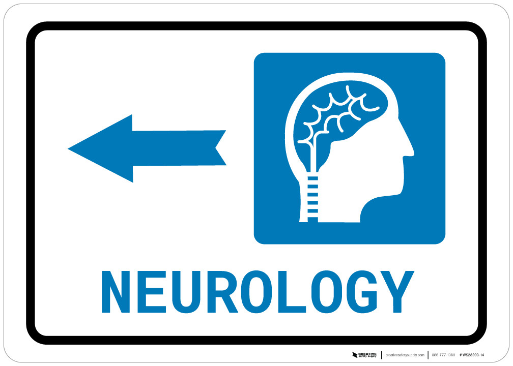 Neurology Left Arrow with Icon Landscape - Wall Sign
