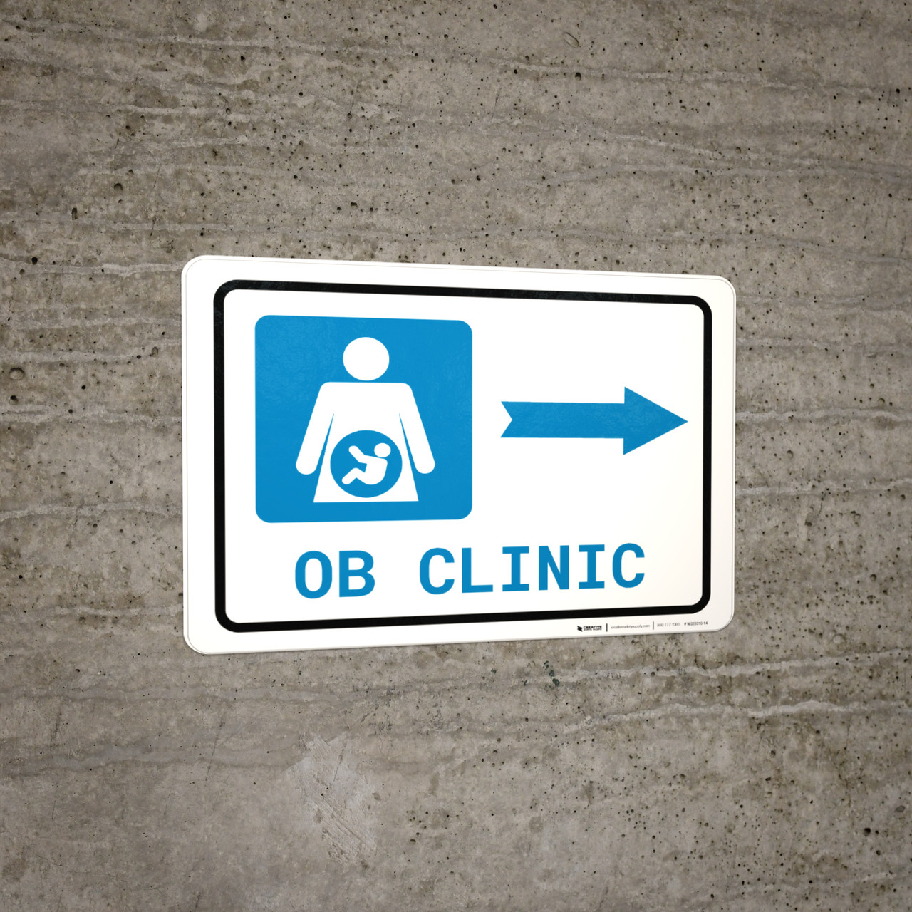 OB Clinic Right Arrow with Icon Landscape - Wall Sign