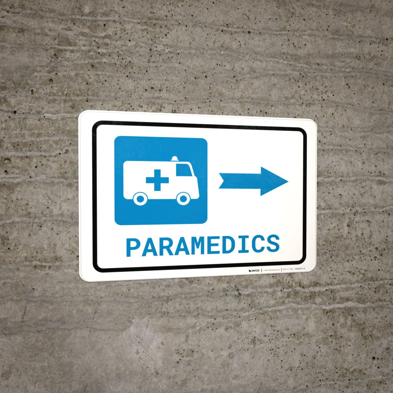 Paramedics Right Arrow with Icon Landscape - Wall Sign