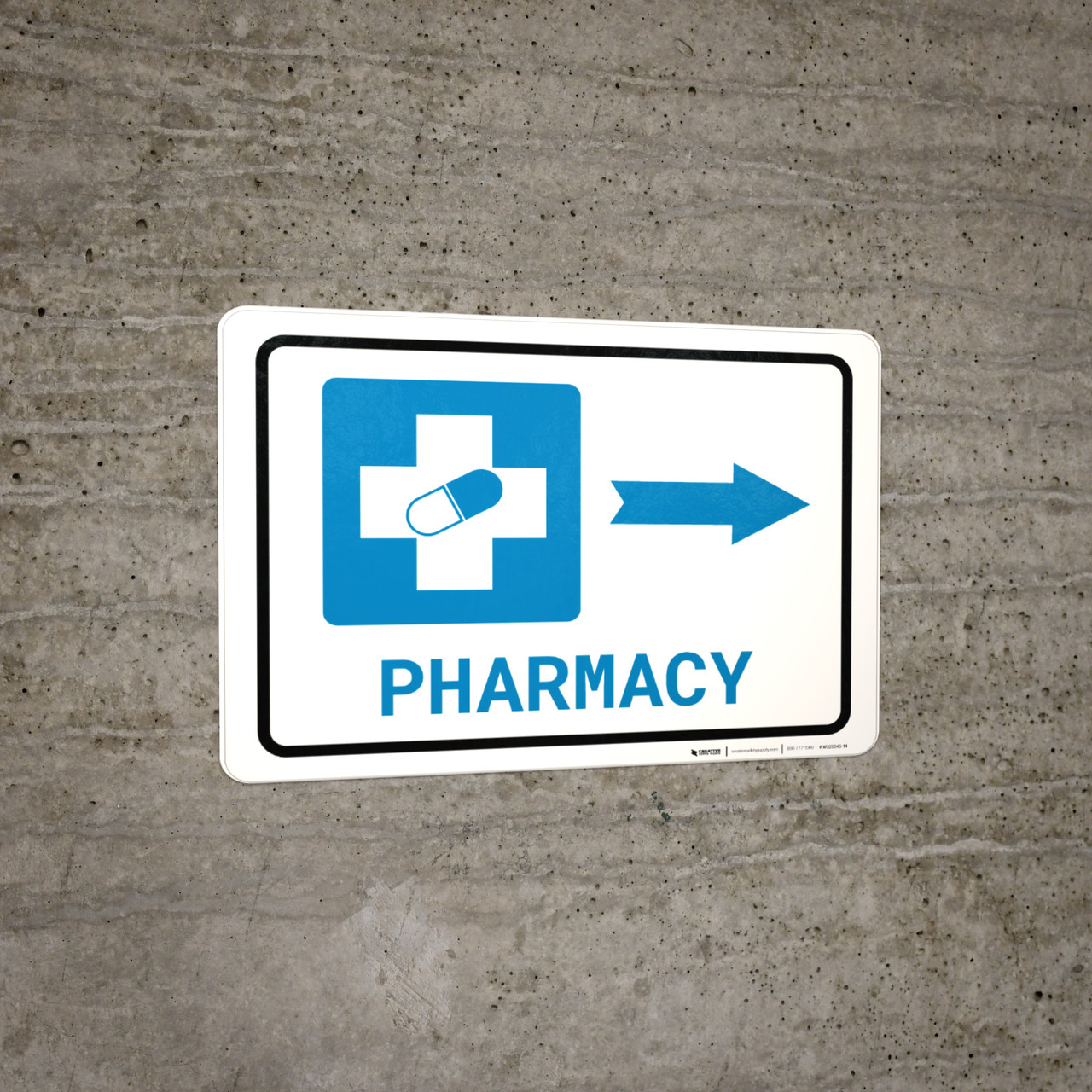 Pharmacy Right Arrow with Icon Landscape - Wall Sign