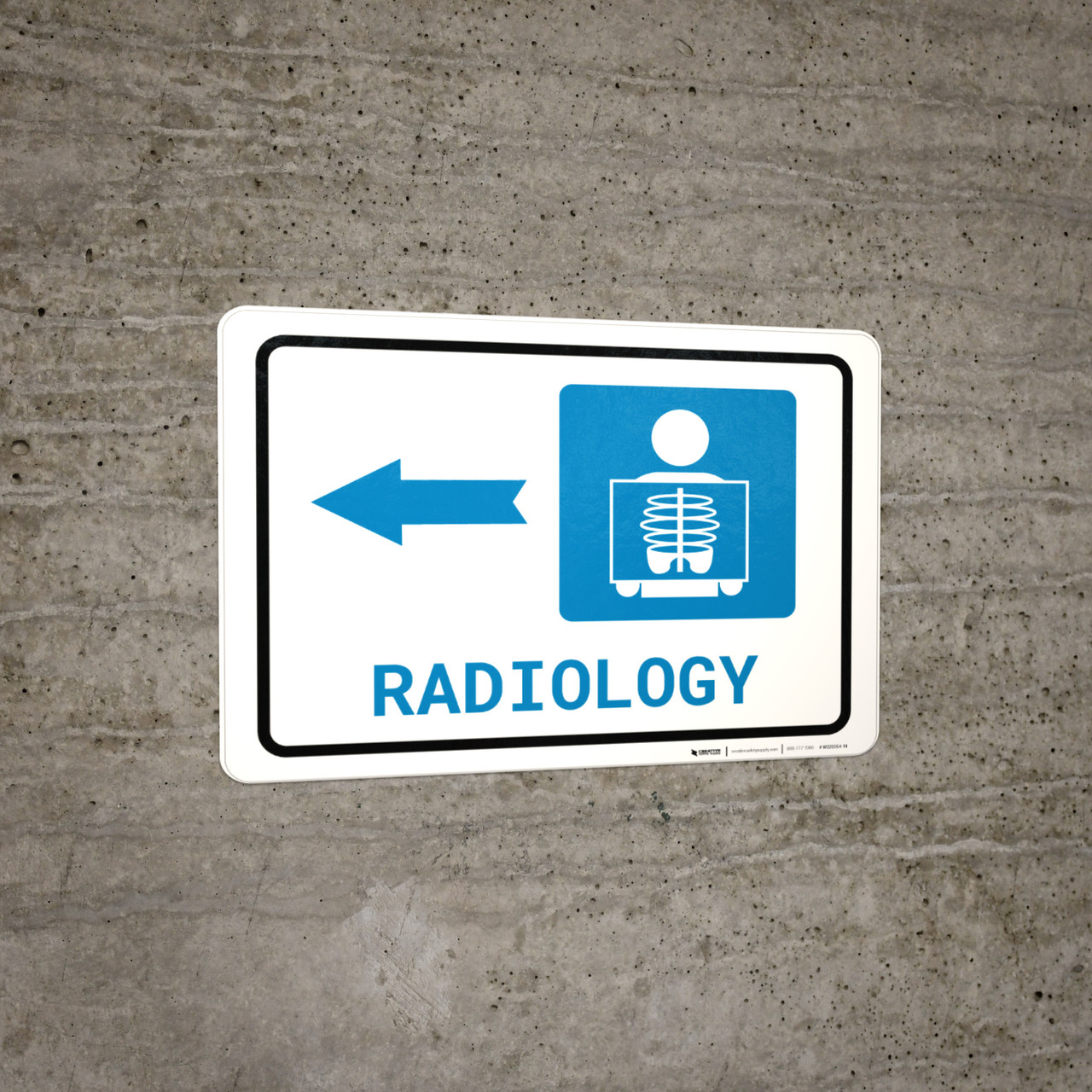 Radiology Left Arrow with Icon Landscape - Wall Sign
