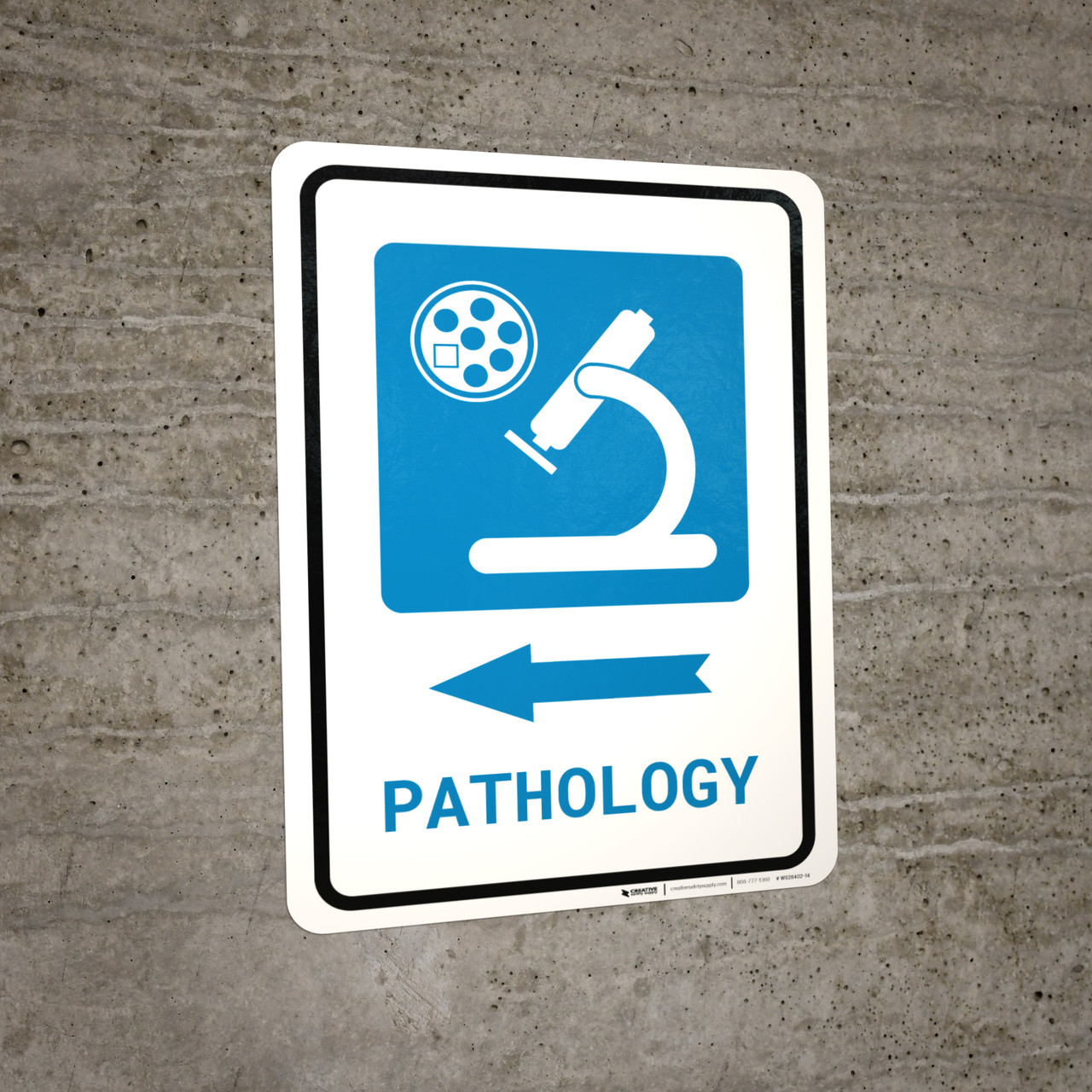 Pathology Left Arrow with Icon Portrait - Wall Sign