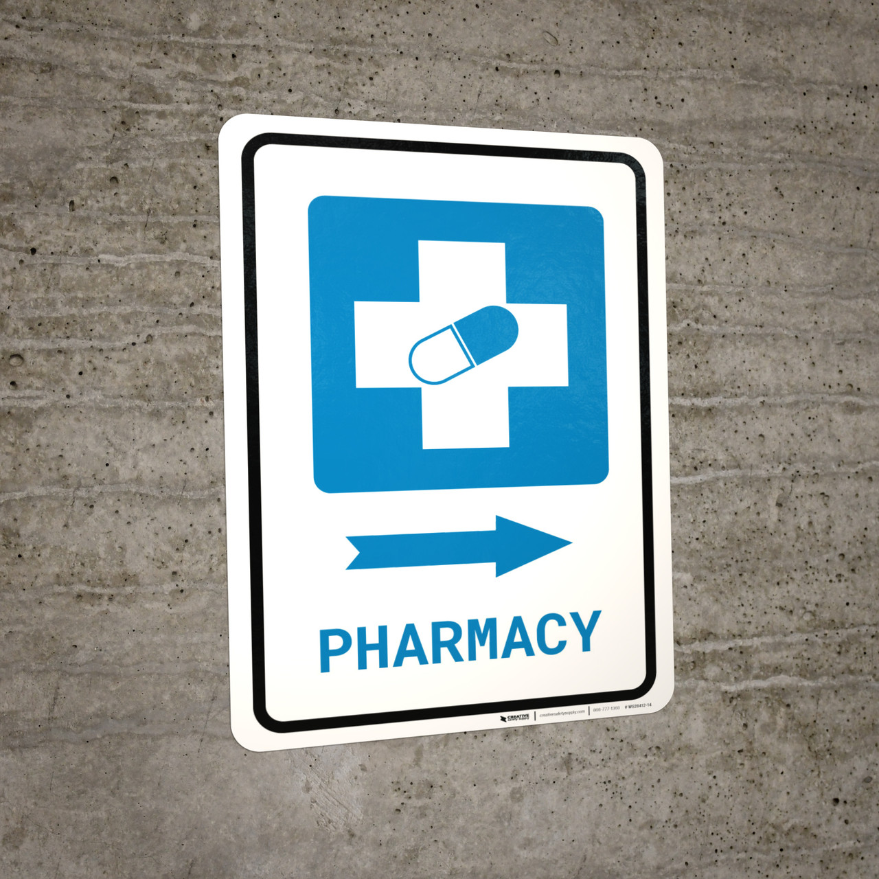 Pharmacy Right Arrow with Icon Portrait - Wall Sign | Creative Safety ...
