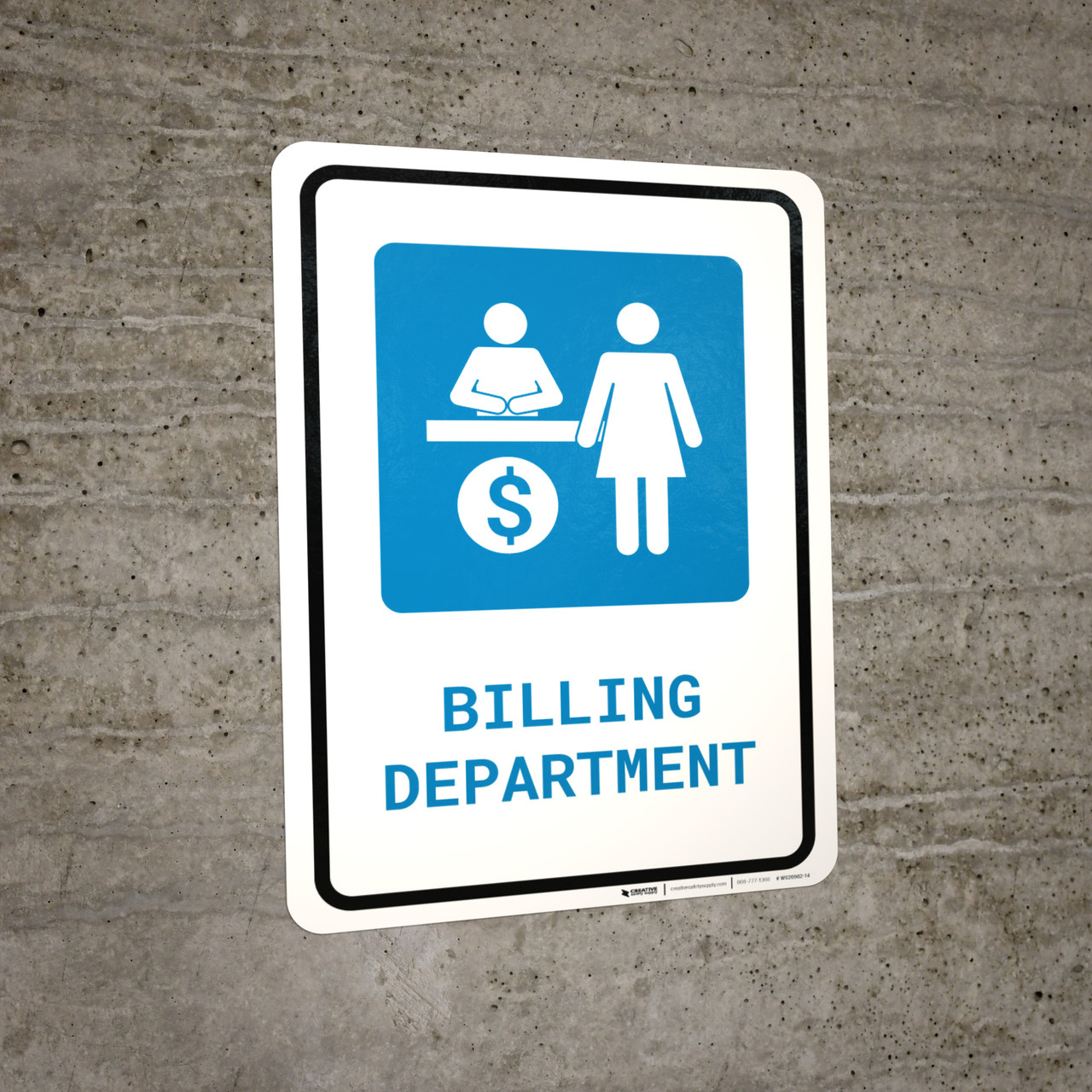 Billing Department with Icon Portrait - Wall Sign