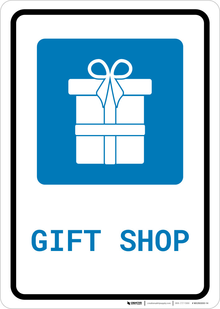Gift Shop with Icon Portrait - Wall Sign | Creative Safety Supply