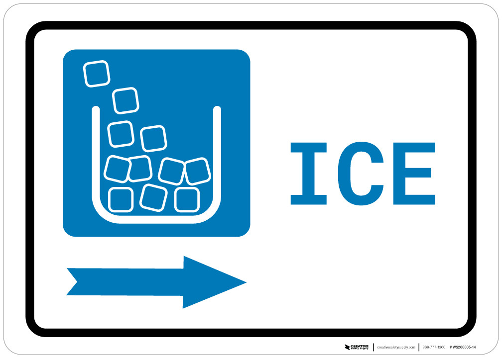 Ice Right Arrow with Icon Landscape - Wall Sign