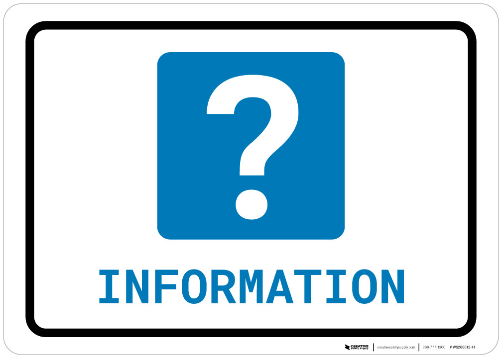 Information with Question Mark Landscape - Wall Sign | Creative Safety ...