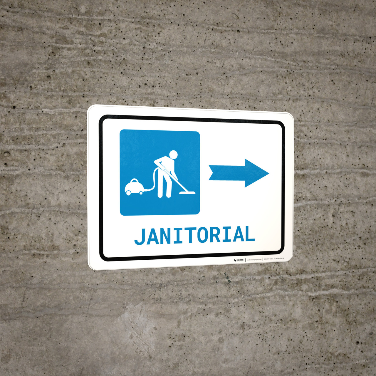Janitorial Right Arrow with Icon Landscape - Wall Sign | Creative ...