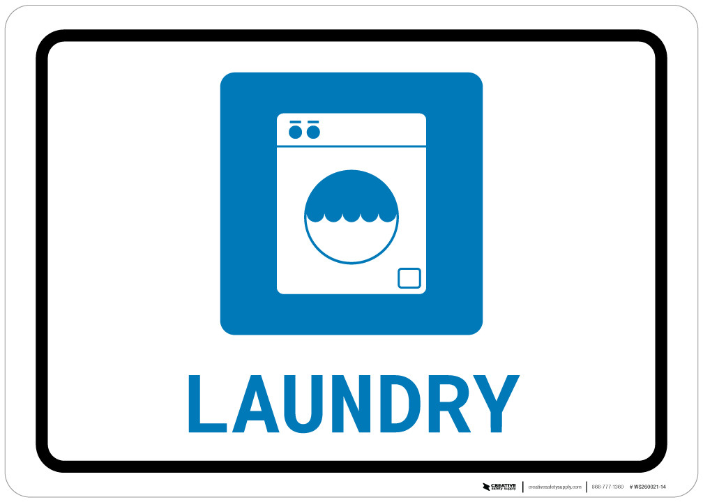 Laundry with Icon Landscape - Wall Sign | Creative Safety Supply