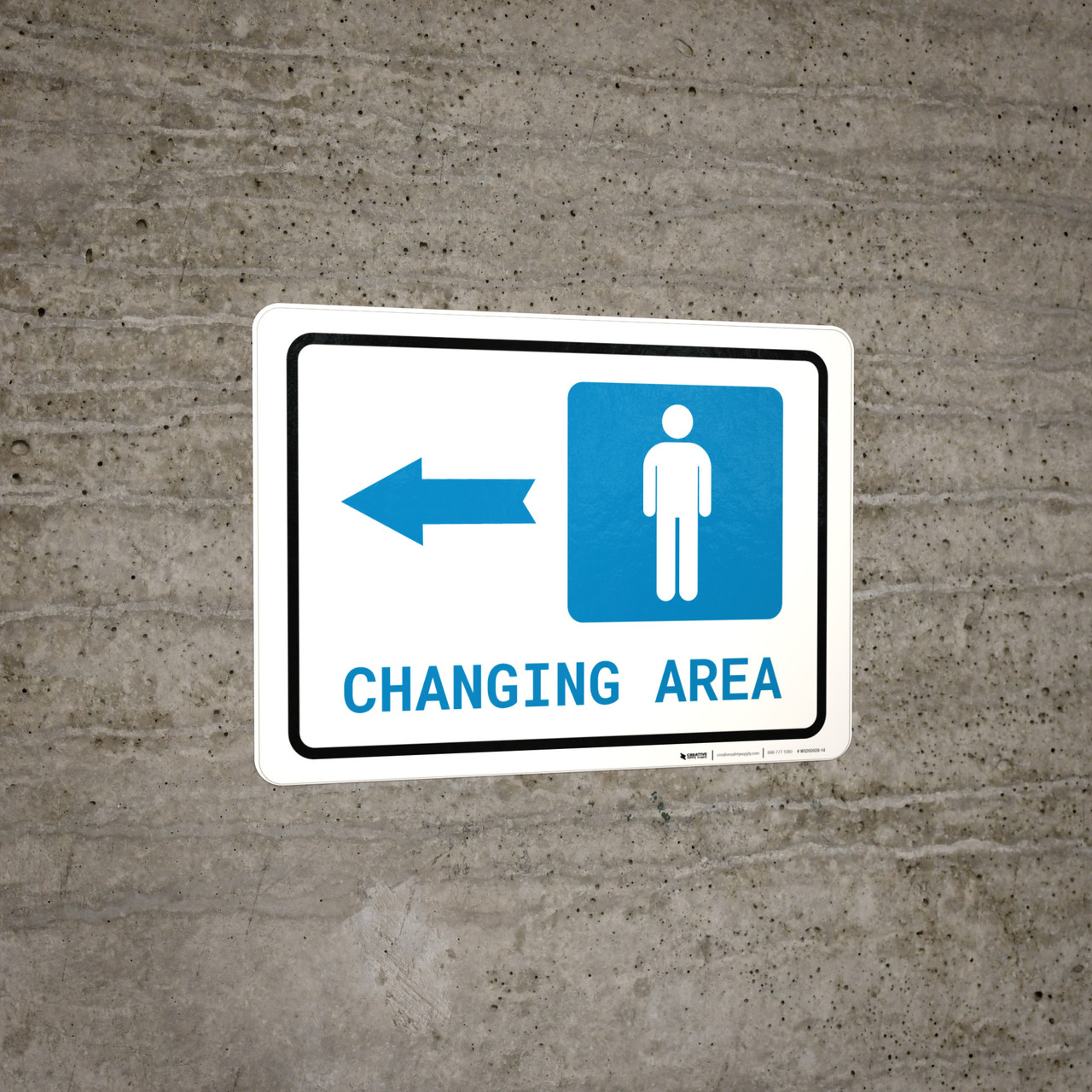 Mens Changing Area Left Arrow with Icon Landscape - Wall Sign