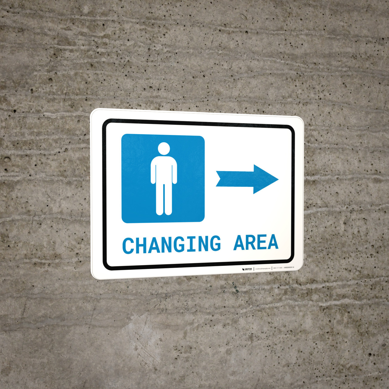 Mens Changing Area Right Arrow with Icon Landscape - Wall Sign