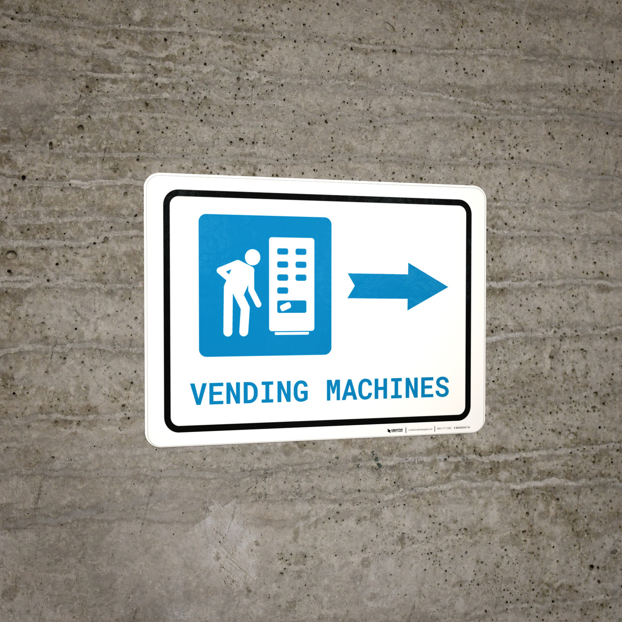 Vending Machines Right Arrow with Icon Landscape - Wall Sign
