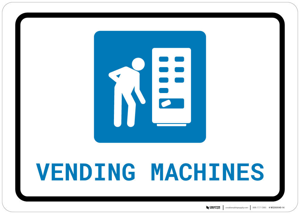 Vending Machines with Icon Landscape - Wall Sign