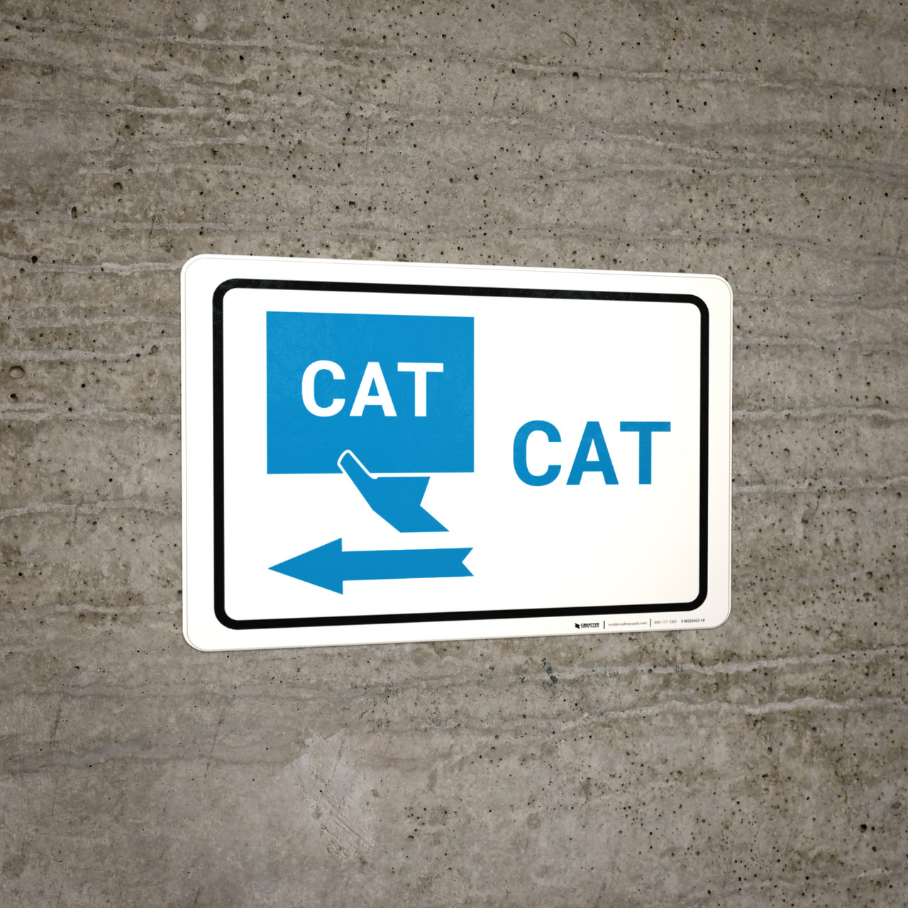 CAT Left Arrow with Icon Landscape v2 - Wall Sign | Creative Safety Supply