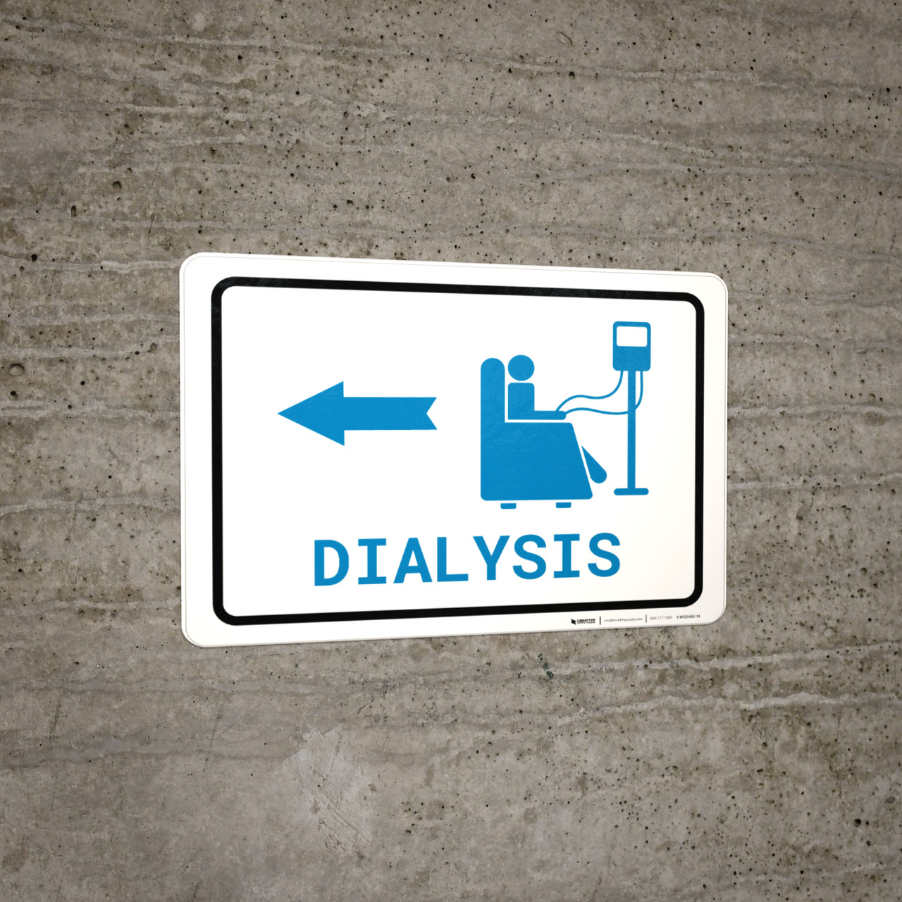 Dialysis Left Arrow with Icon Landscape v2 - Wall Sign