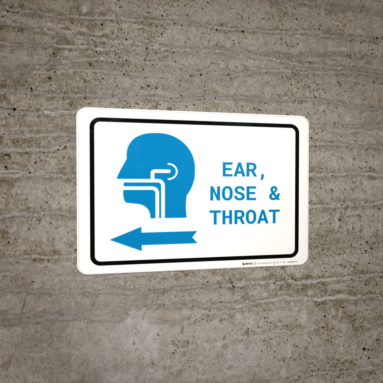 Ears, Nose, and Throat (ENT) Left Arrow with Icon Landscape v2 - Wall Sign