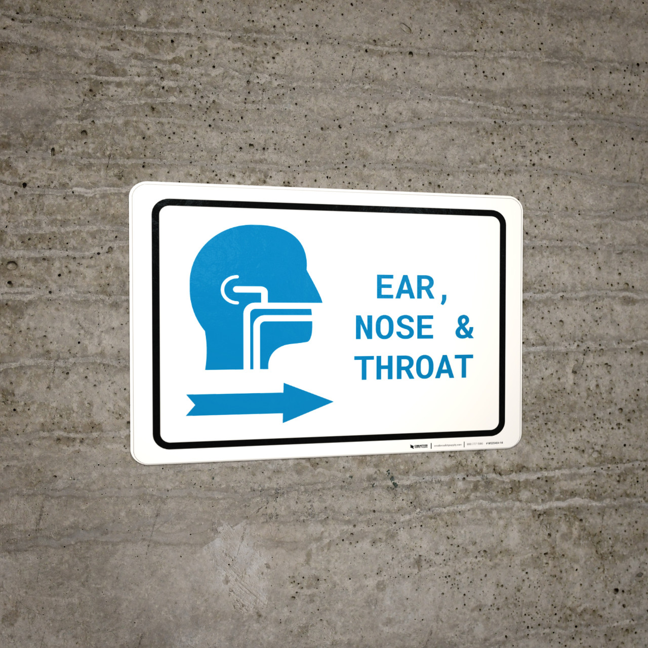 Ears, Nose, and Throat (ENT) Right Arrow with Icon Landscape v2 - Wall Sign