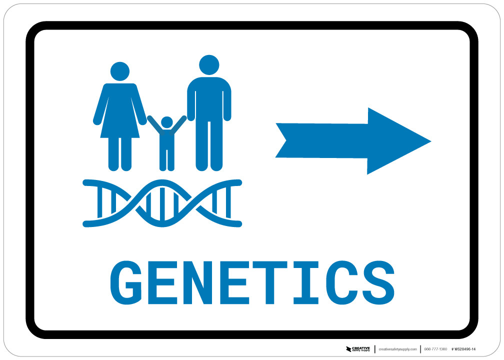Genetics Right Arrow with Icon Landscape v2 - Wall Sign