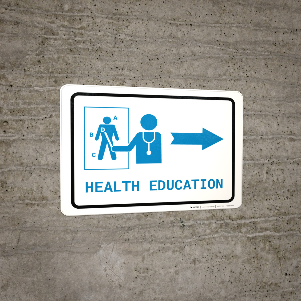Health Education Right Arrow with Icon Landscape v2 - Wall Sign ...