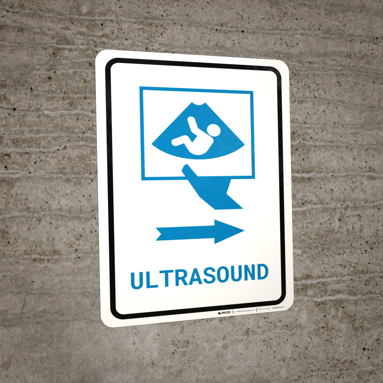 Ultrasound Right Arrow with Icon Portrait v2 - Wall Sign | Creative ...