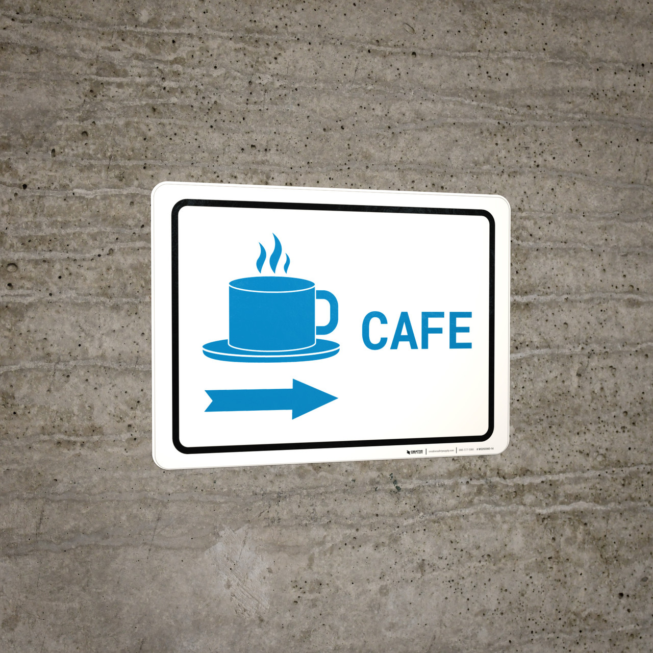 Cafe Right Arrow with Icon Landscape v2 - Wall Sign | Creative Safety ...
