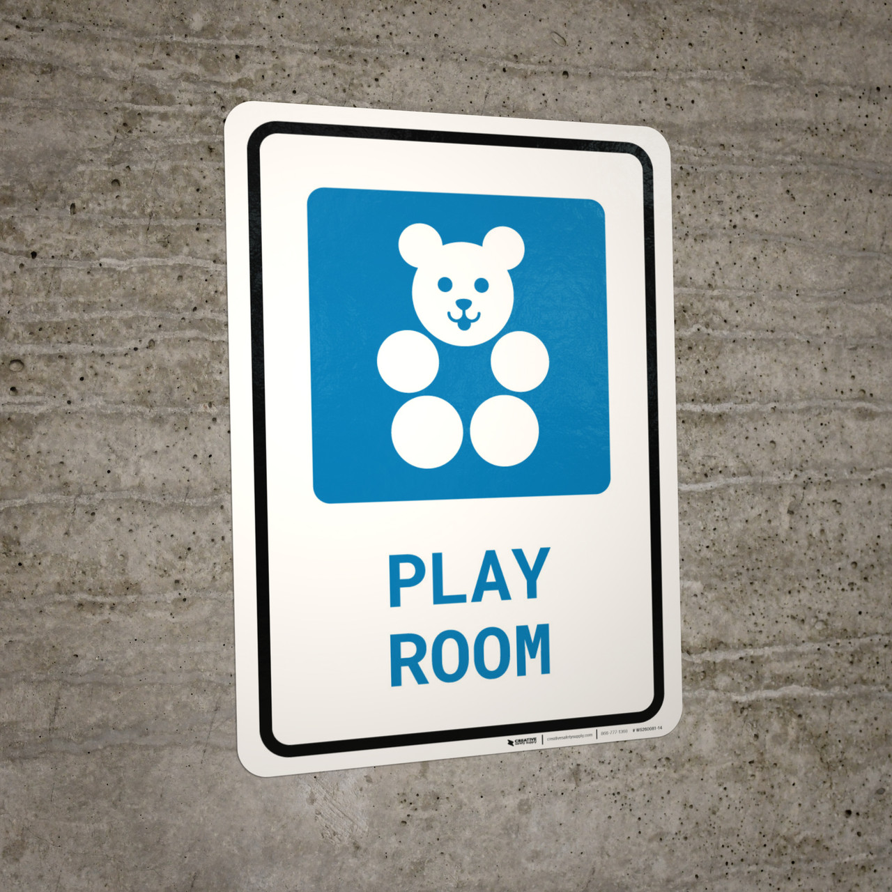 Play Room with Icon Portrait v2 - Wall Sign