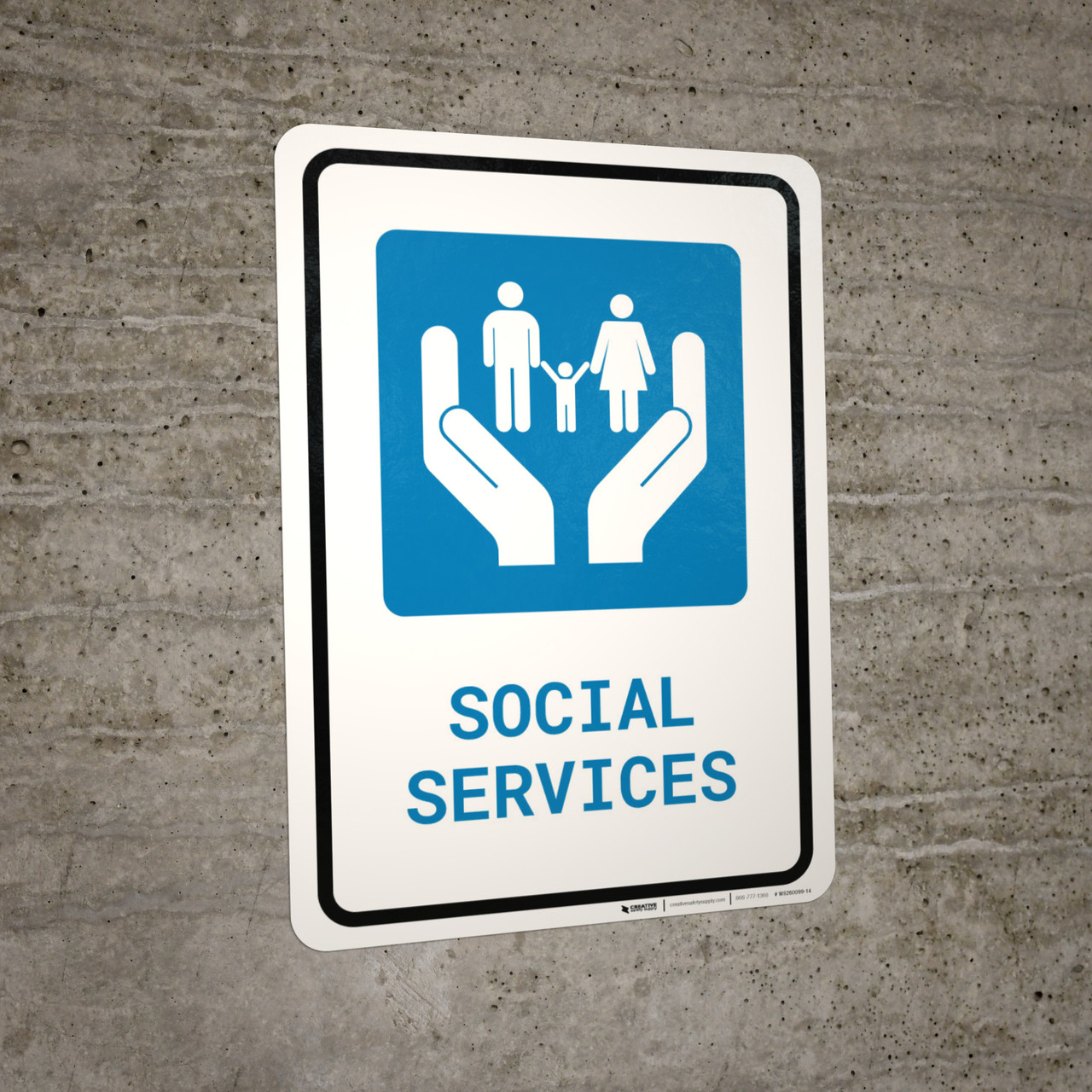 Social Services with Icon Portrait v2 - Wall Sign | Creative Safety Supply