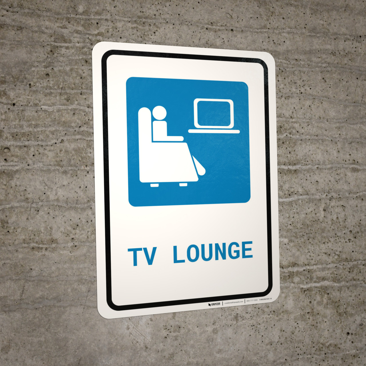 TV Lounge with Icon Portrait v2 - Wall Sign