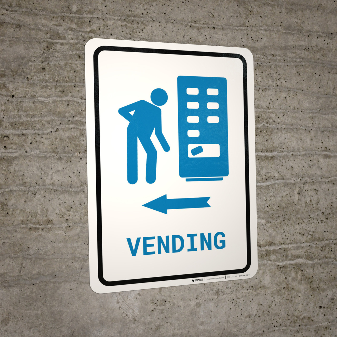Vending Machine Left Arrow with Icon Portrait - Wall Sign | Creative ...
