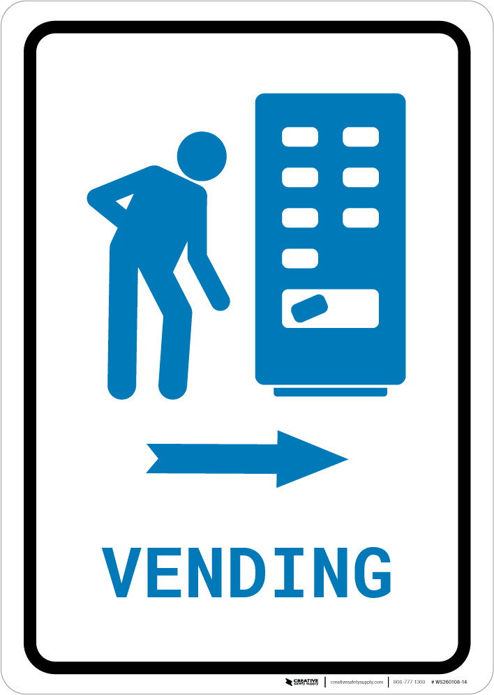 Vending Machine Right Arrow with Icon Portrait - Wall Sign | Creative ...
