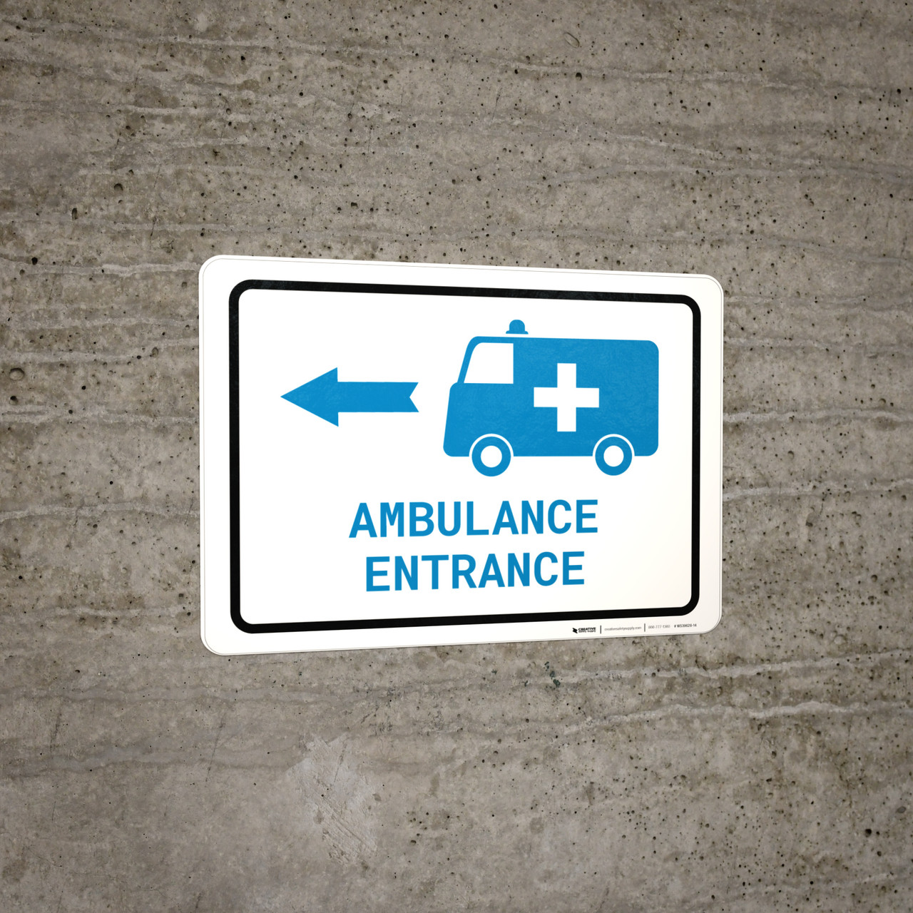 Ambulance Entrance Left Arrow with Icon Landscape v2 - Wall Sign ...