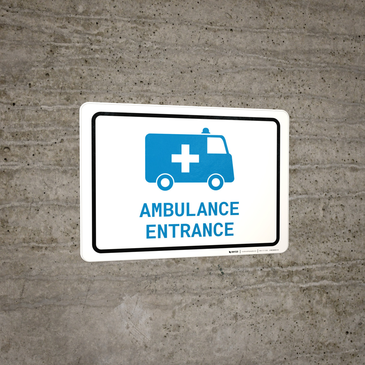 Ambulance Entrance with Icon Landscape v2 - Wall Sign