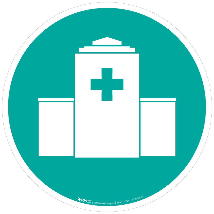 Hospital Building Colored - Floor Sign